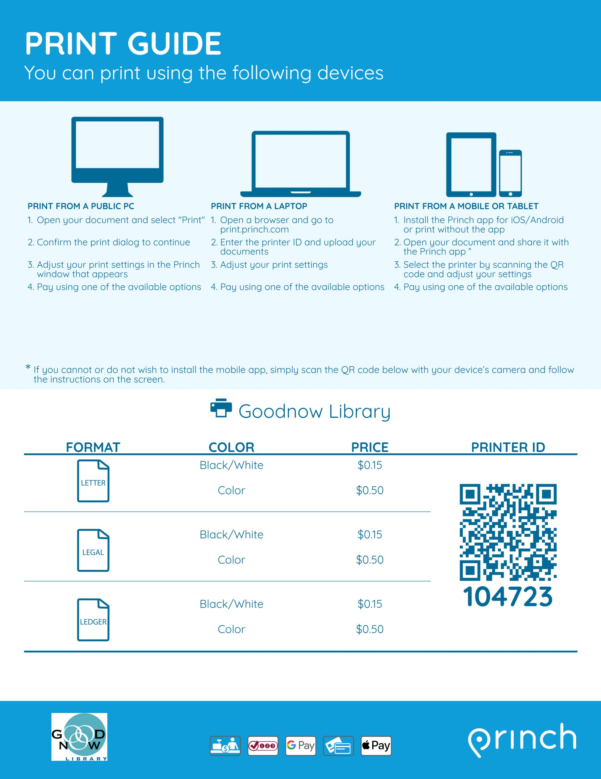 WiFi, Computers, Printing & Faxing - Goodnow Library